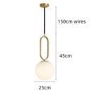 Metal Hooked Elegance: Glass Ball Pendant Lights
