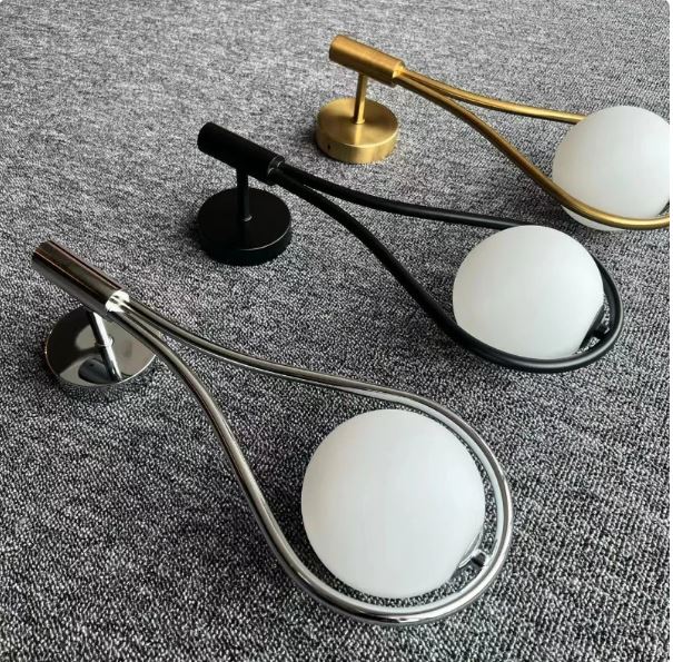"Metal Casing Glass Ball Wall Sconce | Elegant Lighting Fixture