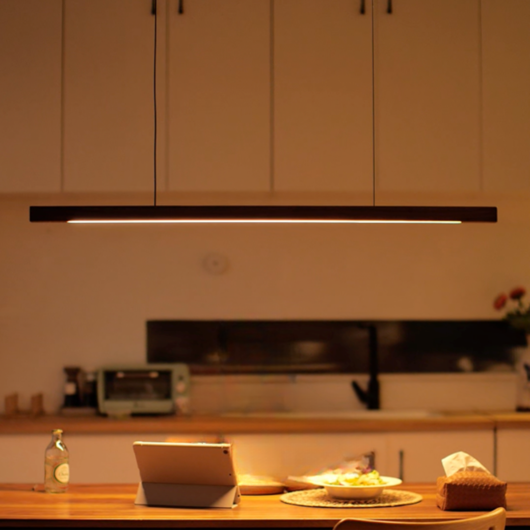 Wood Linear Sweep Sensor Chandelier – Rufatlights