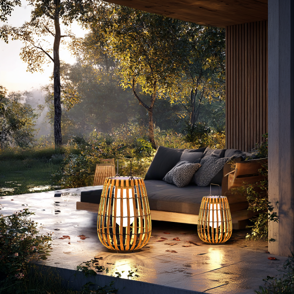 Outdoor Solar Rattan Lamp – Waterproof Garden Light – Rufatlights