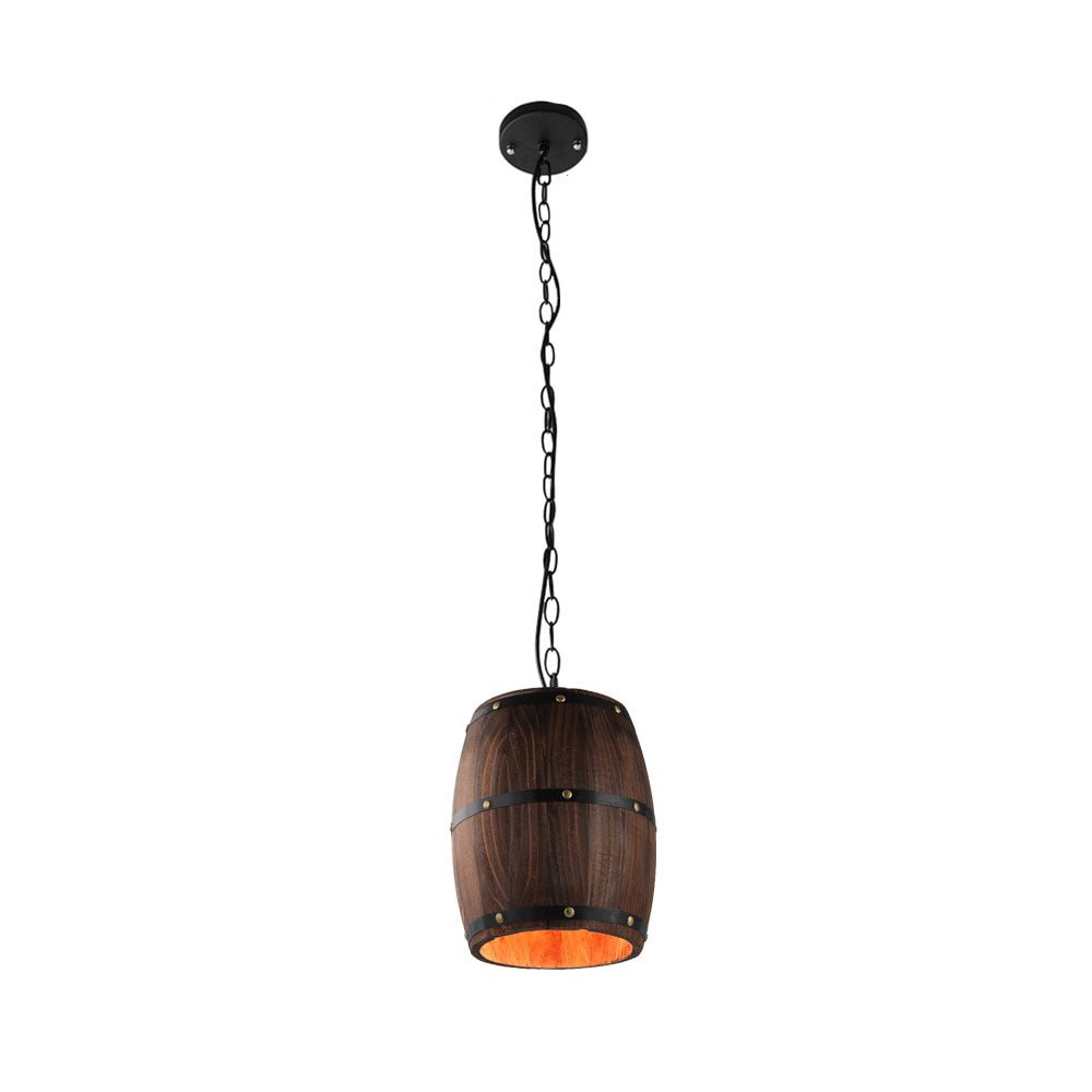 Natural Wood Wine Barrel Pendant Lights - Rustic Elegance for Your Home