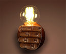 American Vintage Wood Hand Model Wall Lamp- Rufat Lights