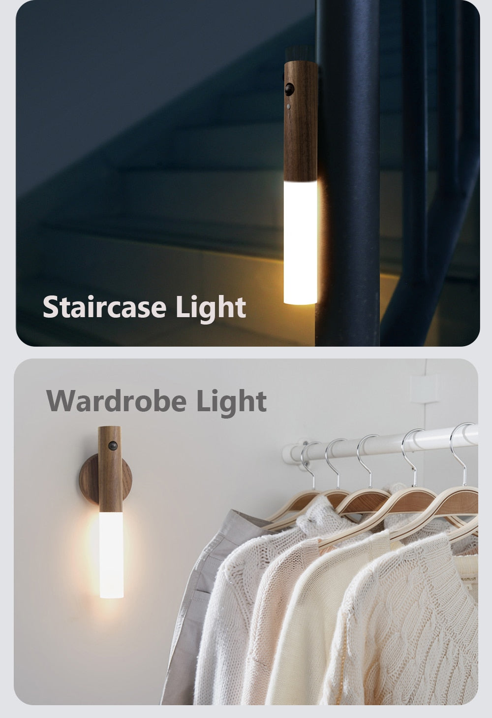 Magnetic LED Motion Sensor Wall Light - Rechargeable Night Light