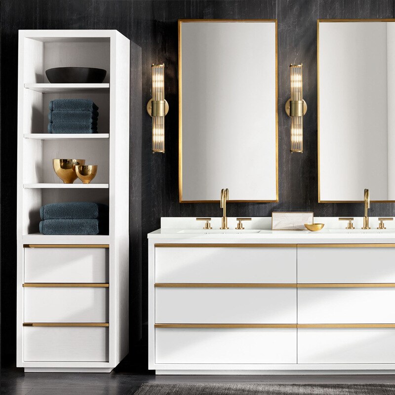 Elegance Redefined: Luxury Crystal Gold Glass Rod Wall Lamps