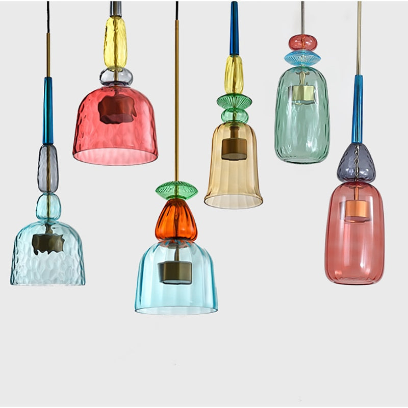Vibrant Nordic: Glass Colourful Candy Pendant Lights