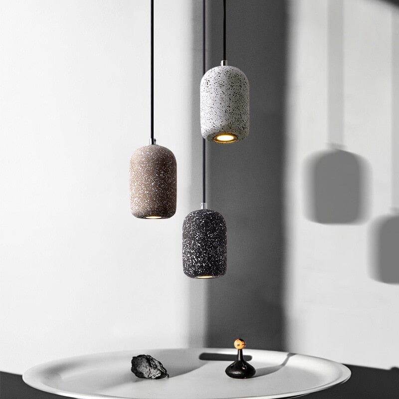 Modern Cement LED Stone Pendant Lamp - Contemporary Lighting Fixture ...