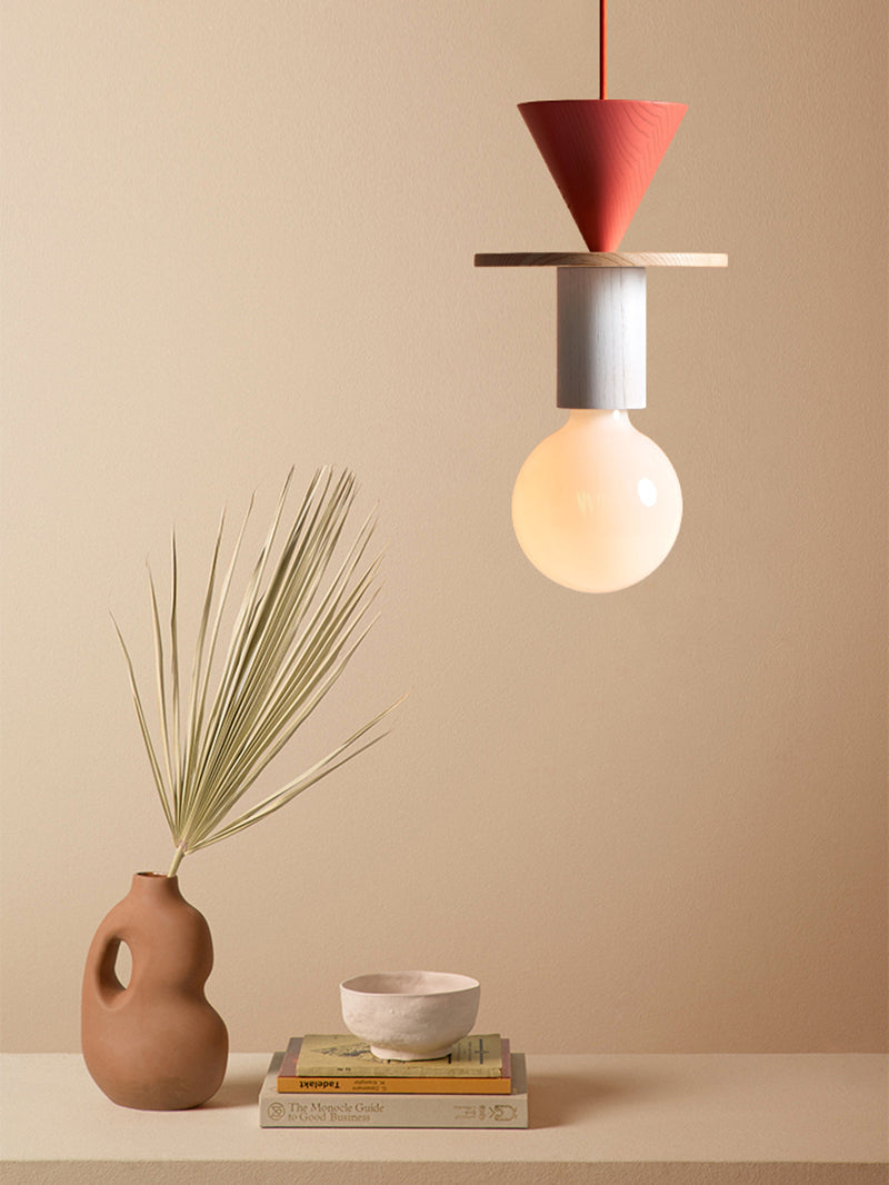 Colored Wood Blocks LED Pendant Light - Playful and Dynamic Modern Lighting