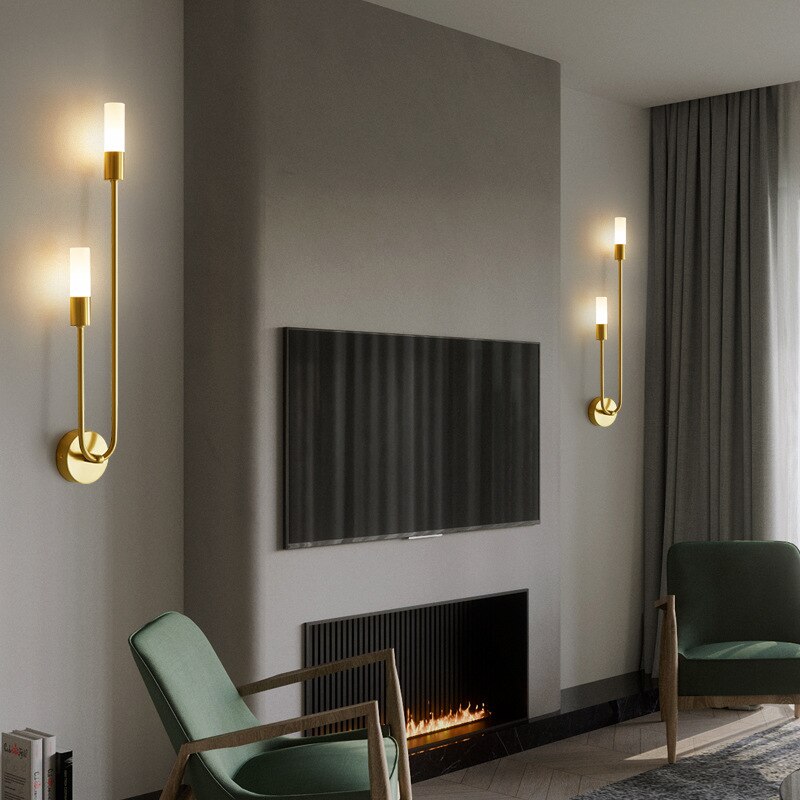 Contemporary Elegance: Modern Copper U-Shape Luster LED Wall Lamp