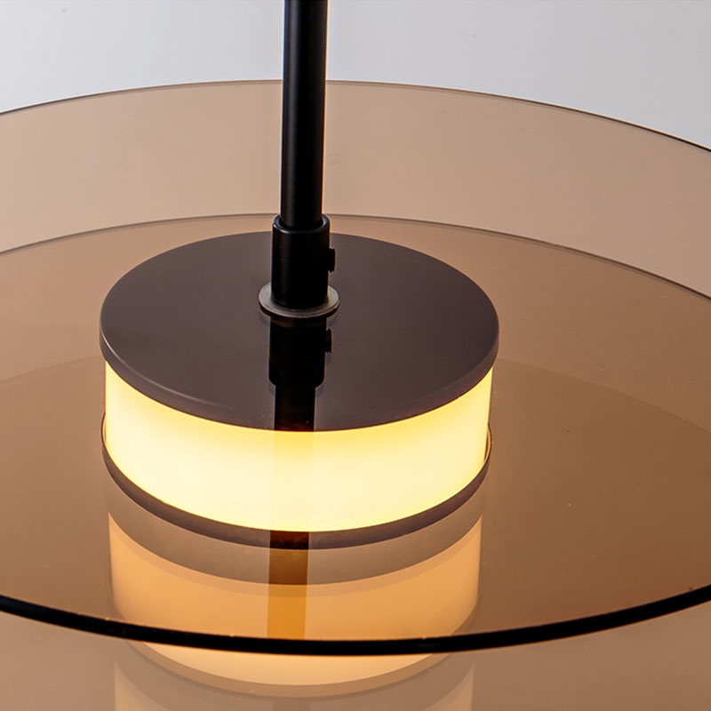 Radiant Elegance: Glass Disk Glowing Pendant Light