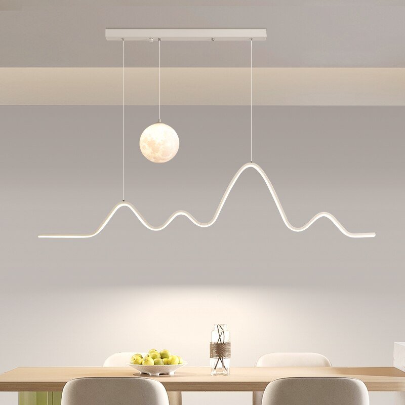 Elevate Your Space with the Modern Creative Moonlight Strip Chandelier ...