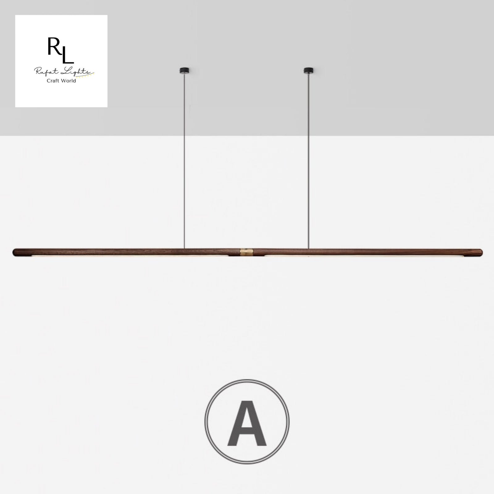 Extended Linear Suspension Light Modern LED Solid Wood