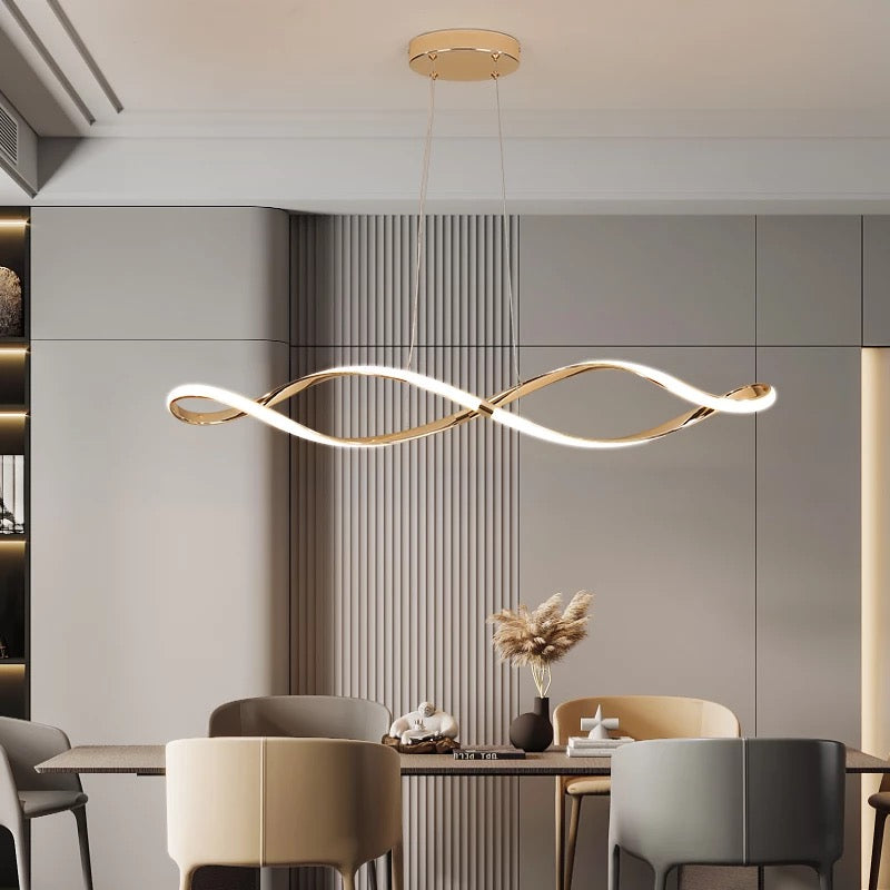 Modern Spiral Curvature LED Chandeliers: Contemporary Elegance ...