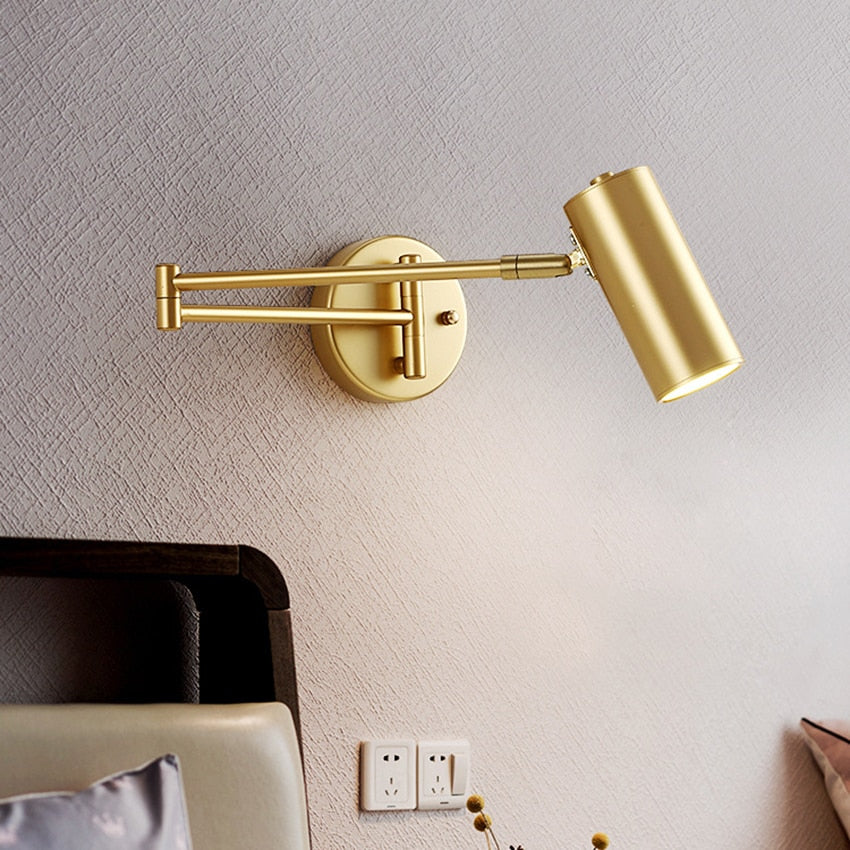 Golden Foldable LED Wall Light Fixture - Illuminate Your Space with Style
